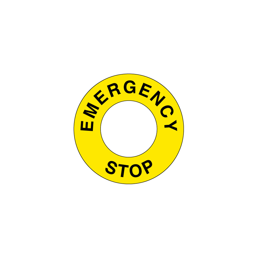 Emergency Stop Legend Plates | Clarion Safety Systems