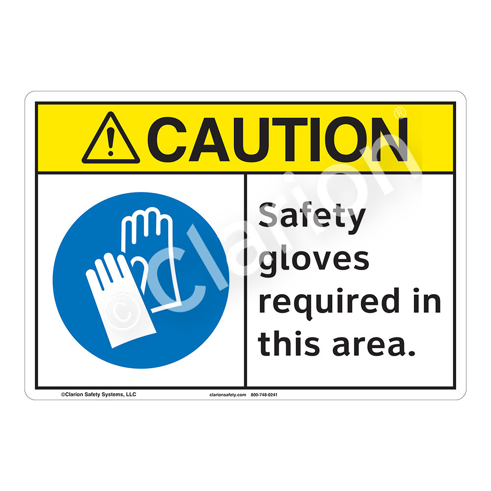 Caution/Do Not Wear Gloves Sign (OS1217CH-) Sign