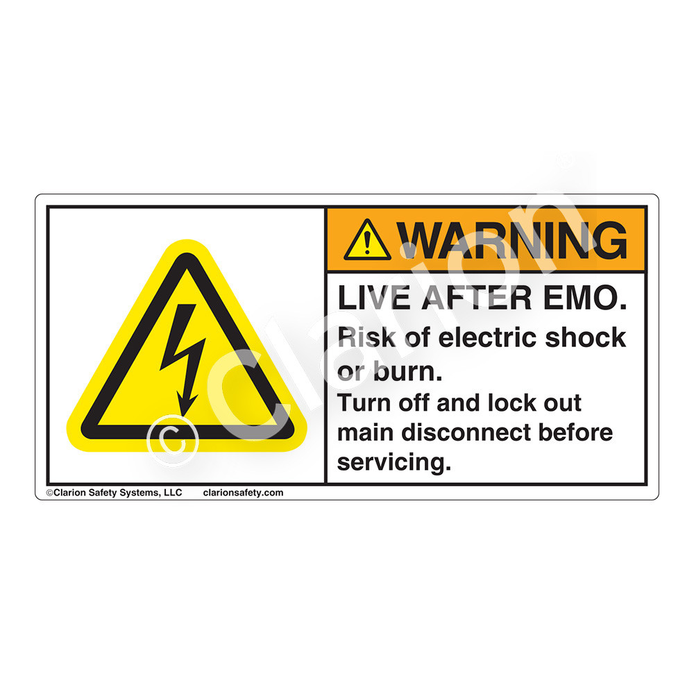 Warning/Live After EMO (H6010-T21WH) Label