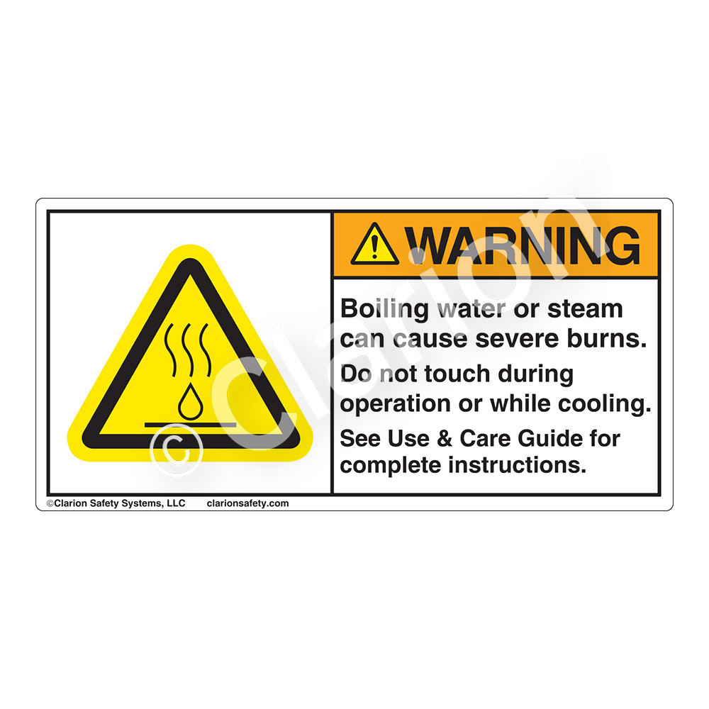 Warning/Boiling Water Or Steam (H6068-EW) Label