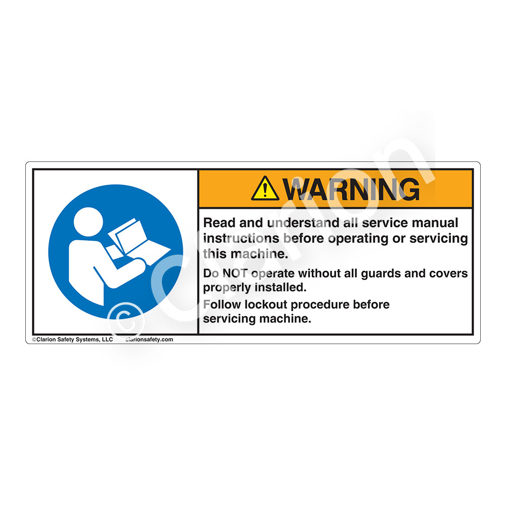 Warning/Read and Understand Manual (H6126-GPWH-) Label