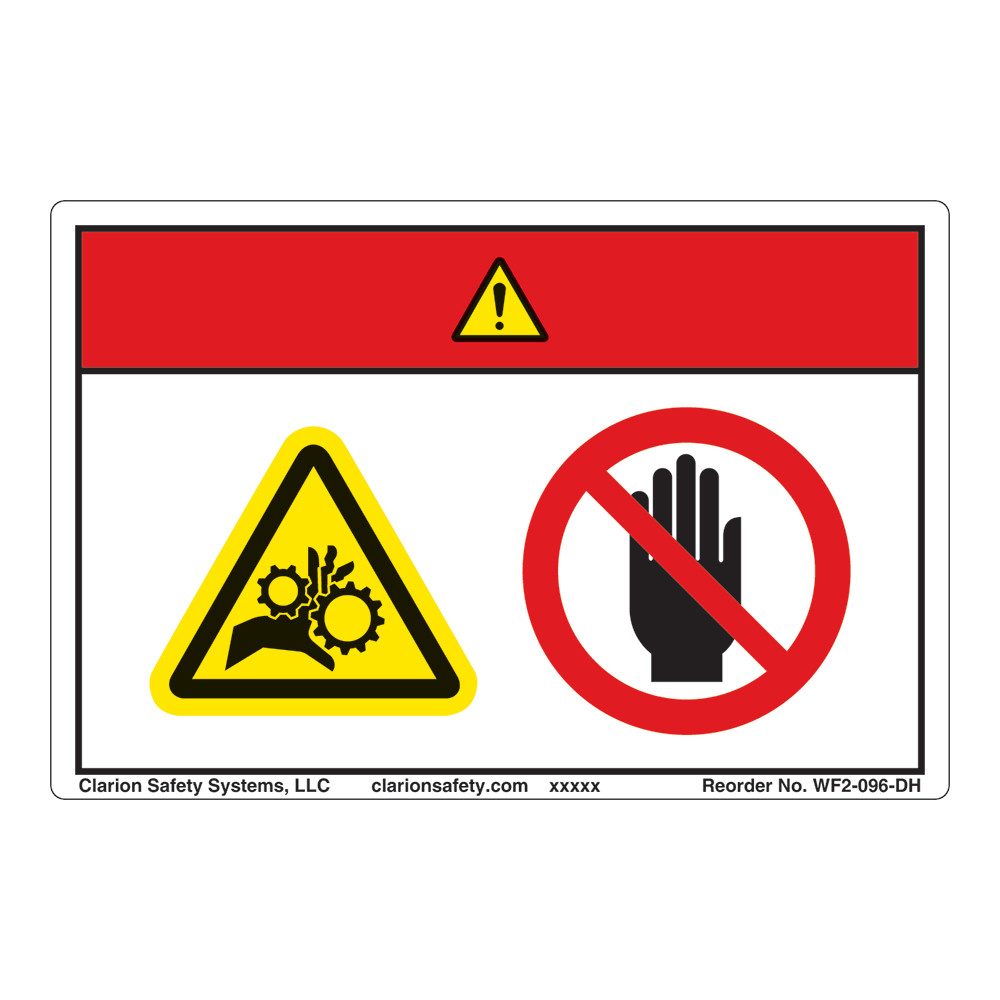 Danger/Entanglement Hazard Label (WF2-096-DH) | Clarion Safety Systems