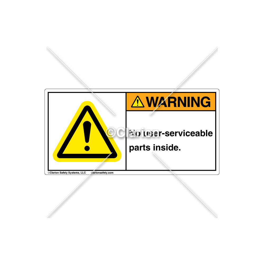 Warning/No User Serviceable Part (H6014-U28WHPJ) label