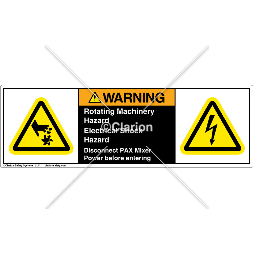 Warning/Rotating Machinery (9079-04WHBS) label