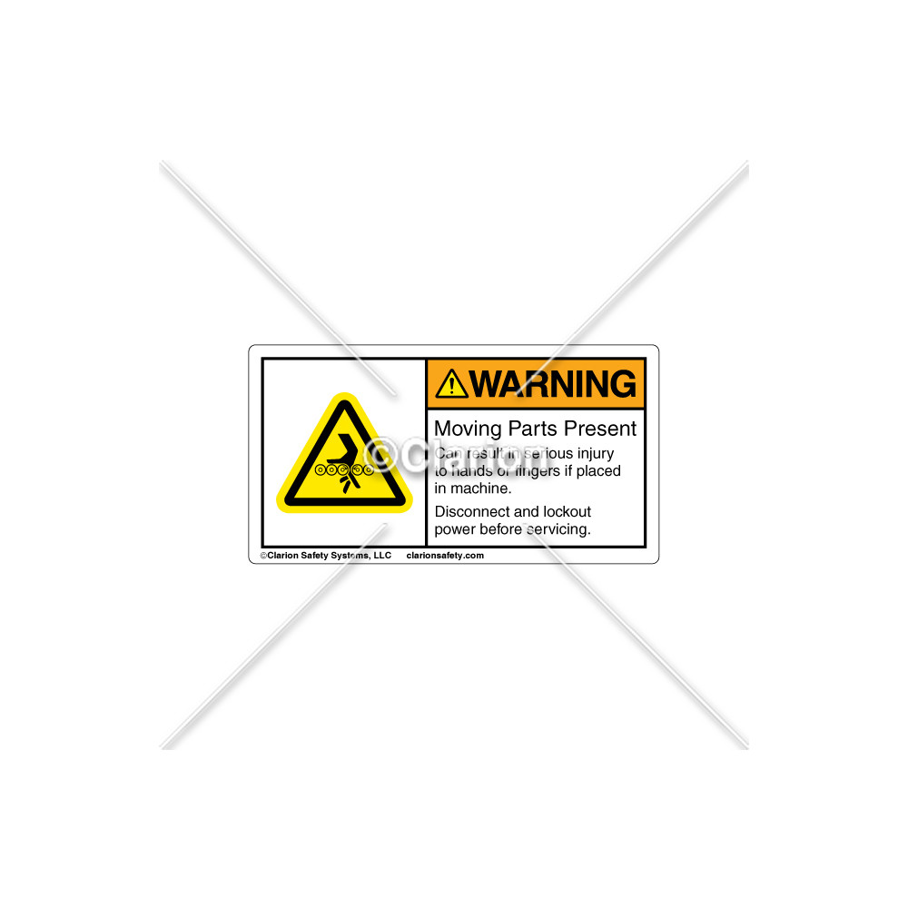 Warning/Moving Parts Present (MH02S298) label