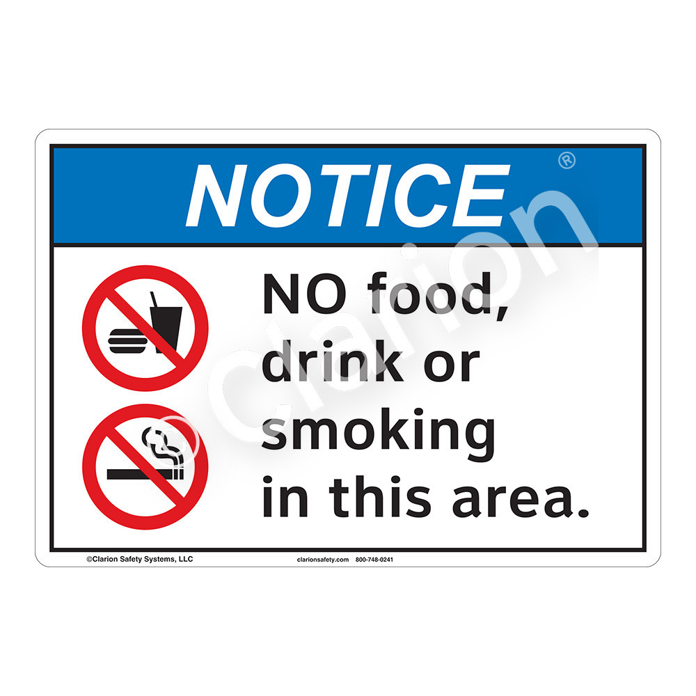 Notice No Food (F1126-) Sign