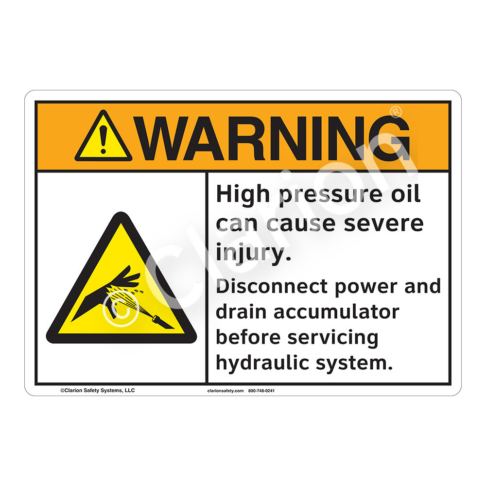 Warning High Pressure (F1222-) Sign