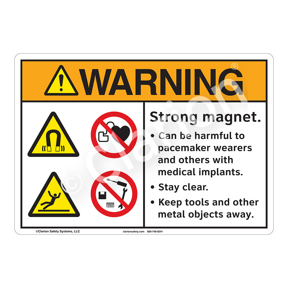 Warning/Strong Magnet (F1233-) Sign