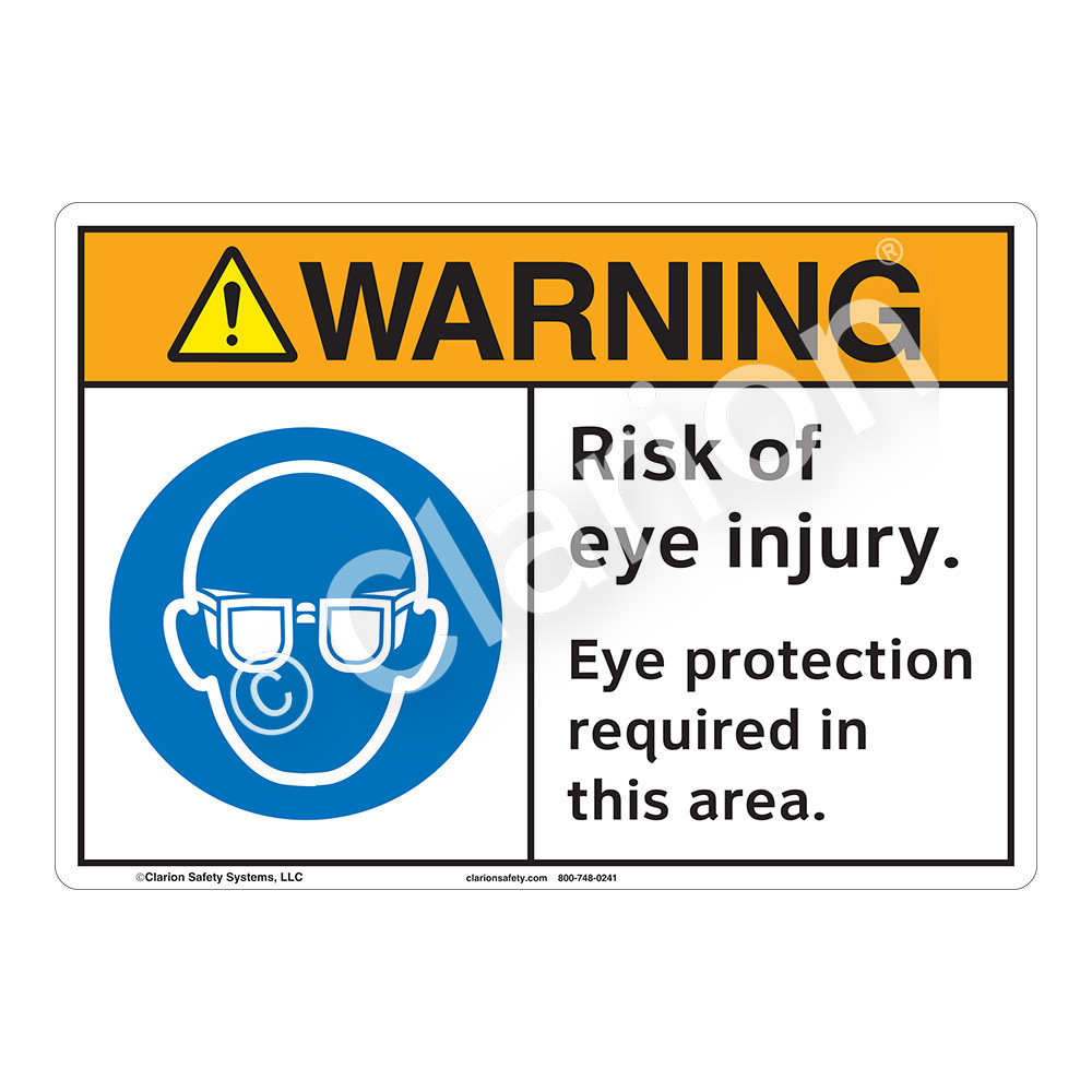 Warning/Risk of Eye Injury (F1256-) Sign