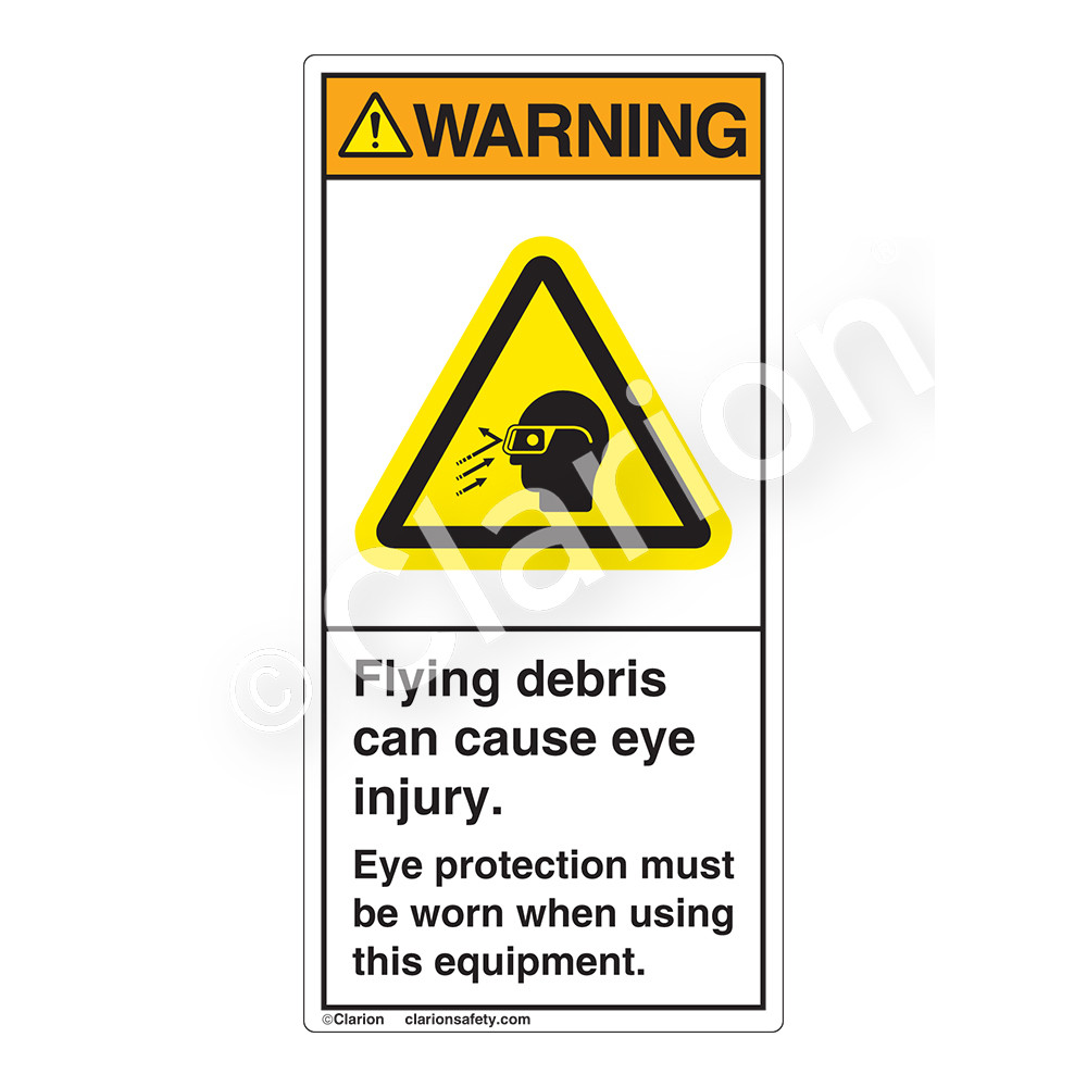 Warning/Flying Debris (H3021-531WV) Label