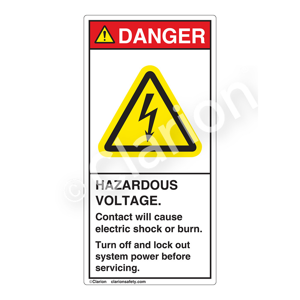 Danger/Hazardous Voltage (H6010-B1DV) Label