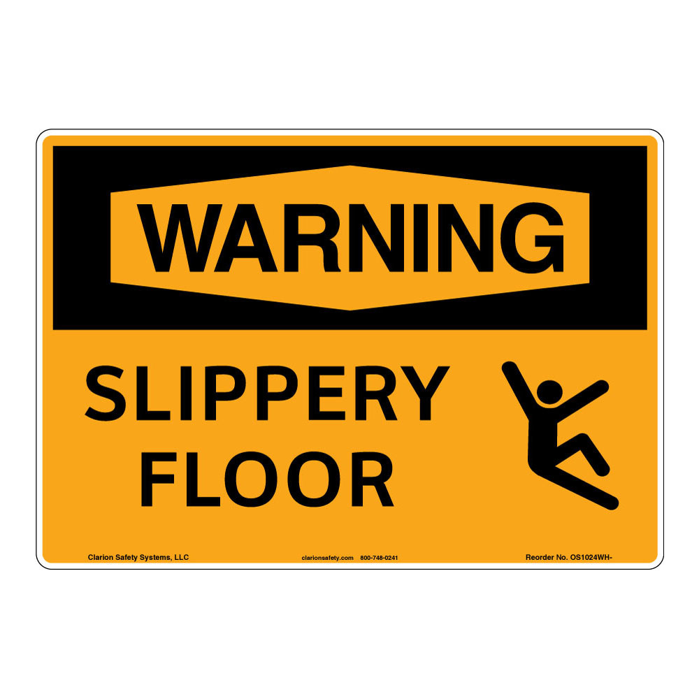 Warning/Slippery Floor Sign (OS1024WH-) Sign