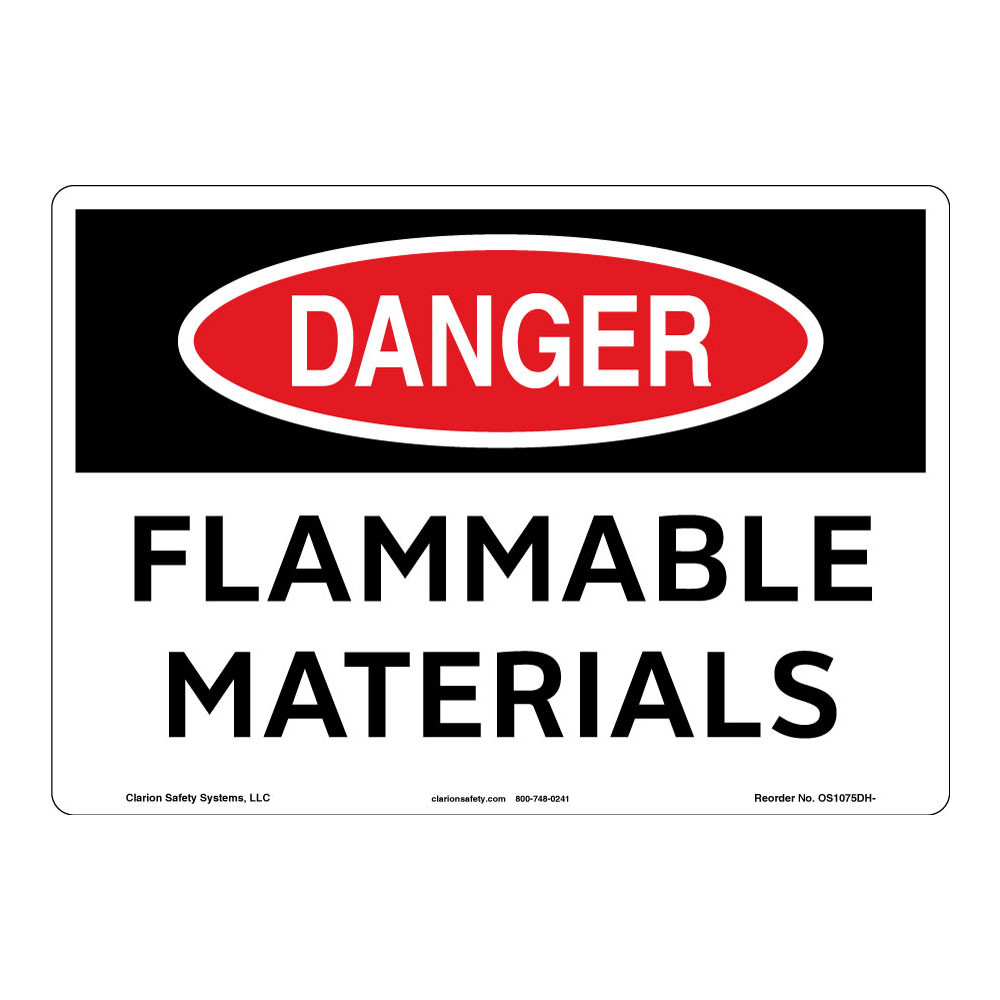 Danger/Flammable Materials Sign (OS1075DH-) Sign