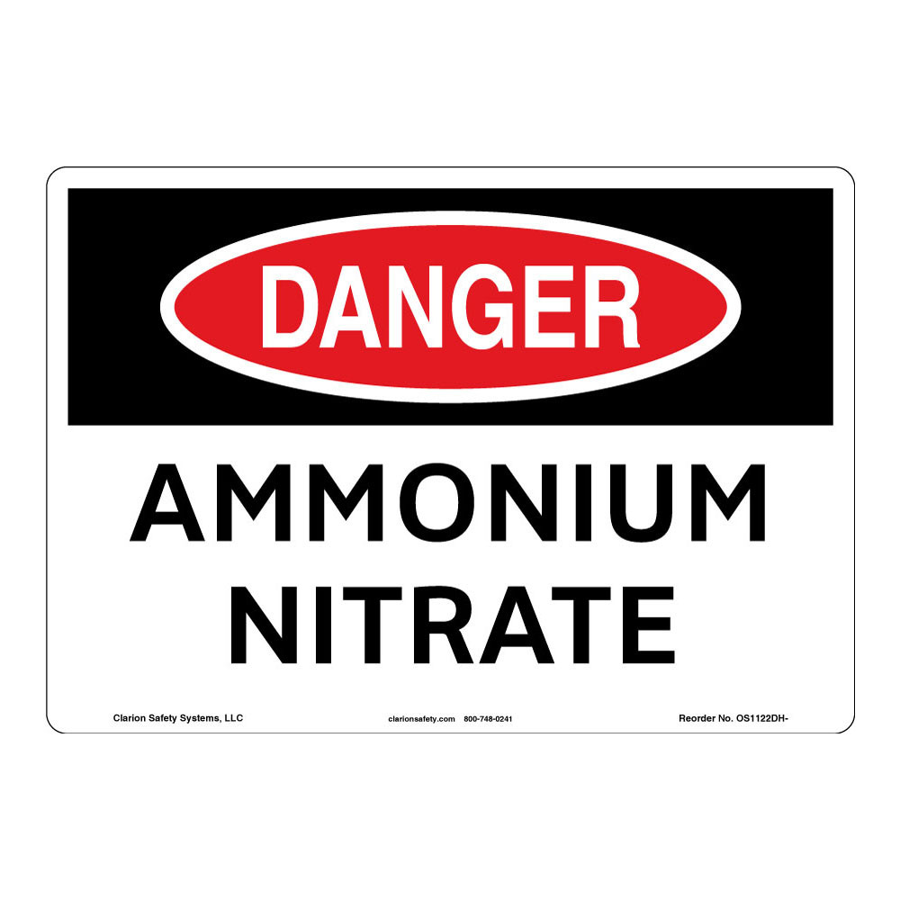 Danger/Ammonium Nitrate Sign (OS1122DH-) Sign