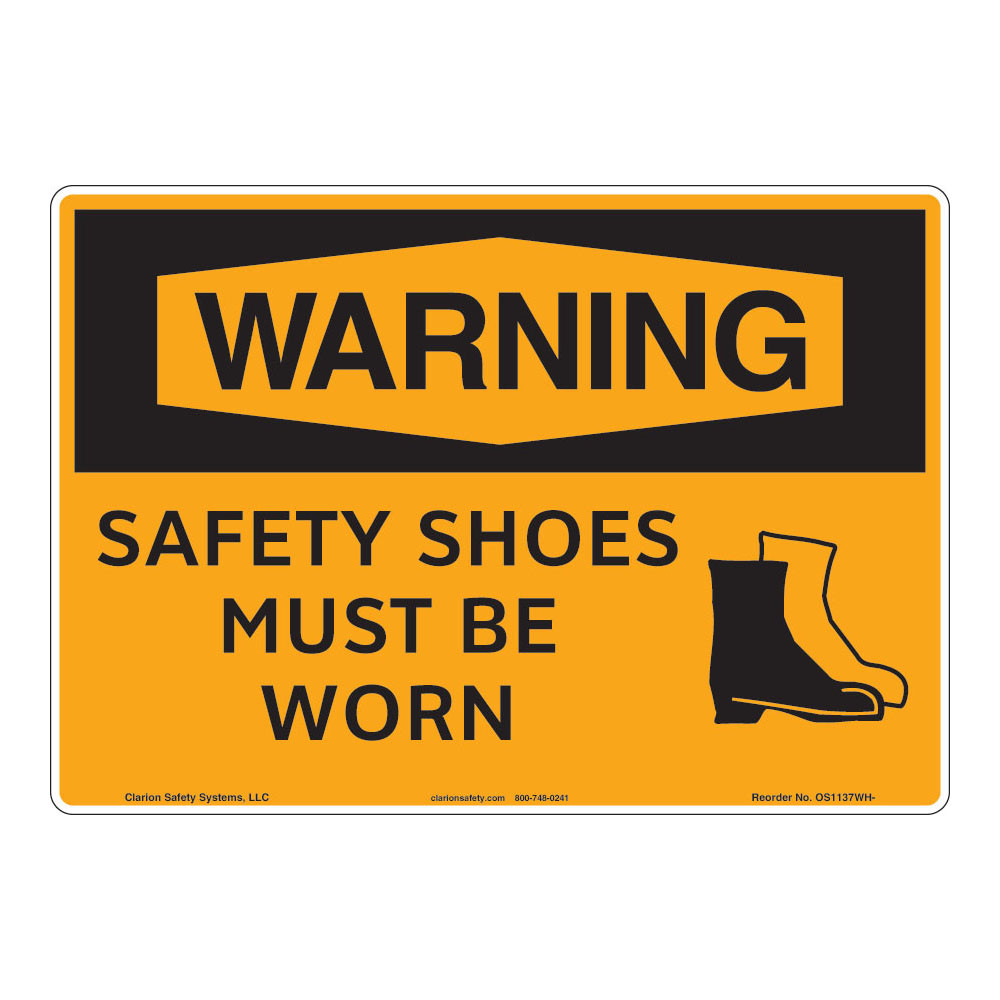 Warning/Safety Shoes Sign (OS1137WH-) Sign