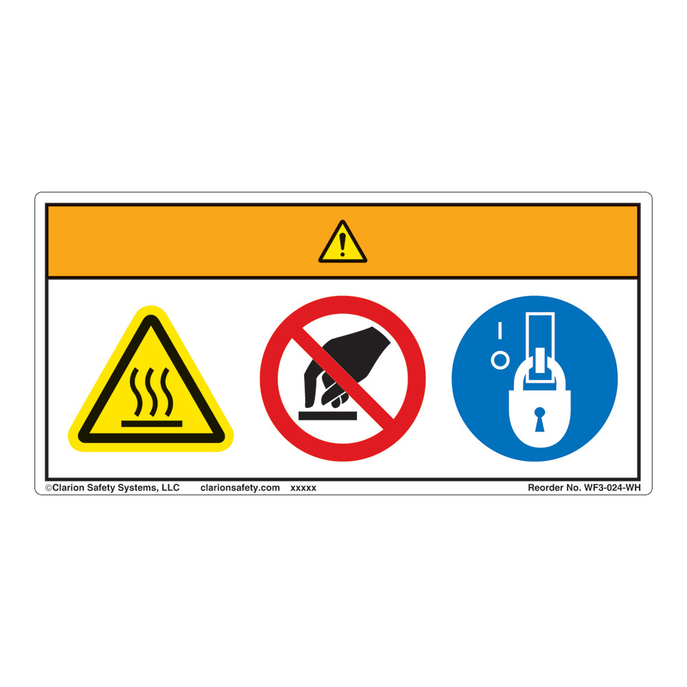 Warning/Hot Surface Label (WF3-024-WH) | Clarion Safety Systems