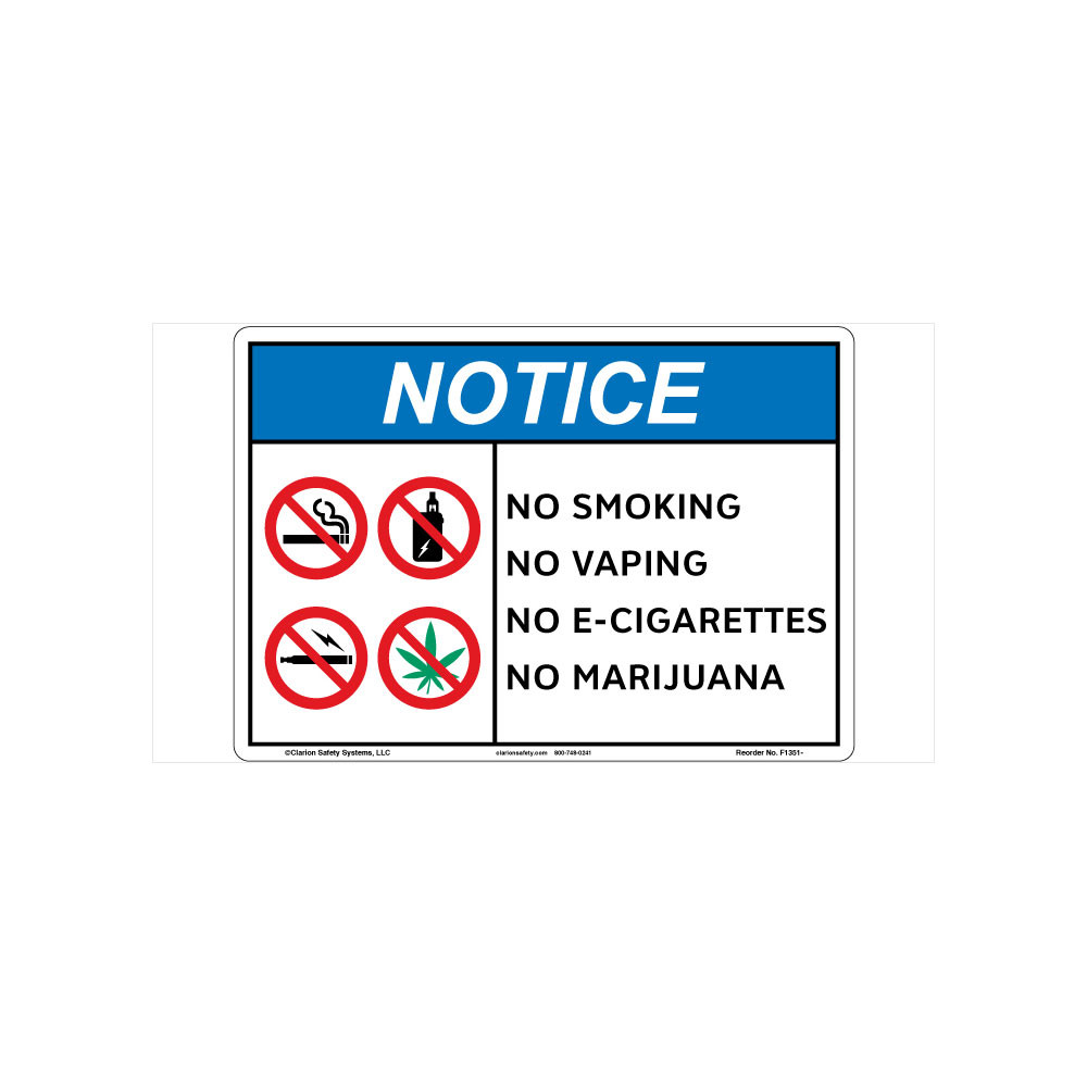 Notice No Vaping Sign (F1351-) | Clarion Safety Systems