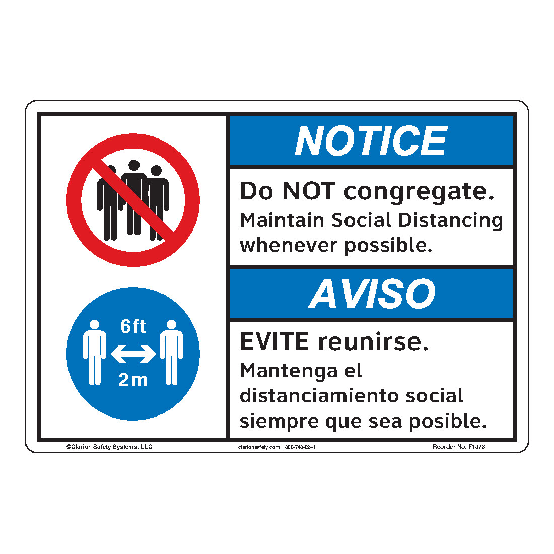 Notice/Do Not Congregate (F1378-)