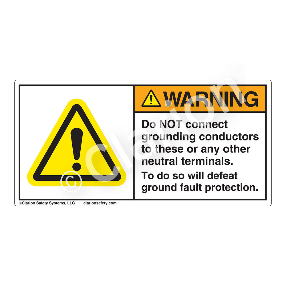 Electrical Grounding Safety Labels | Clarion Safety Systems