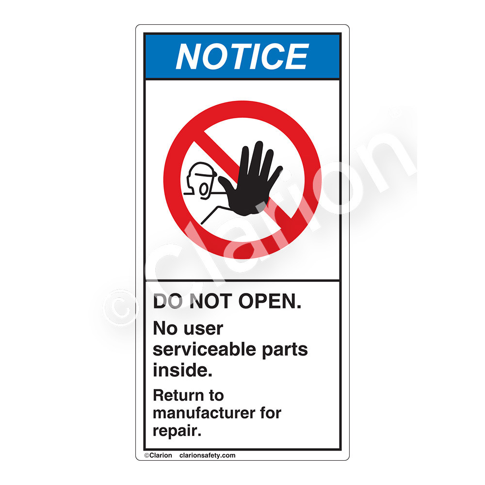 Notice/Do Not Open (H6062-G52NV) Label