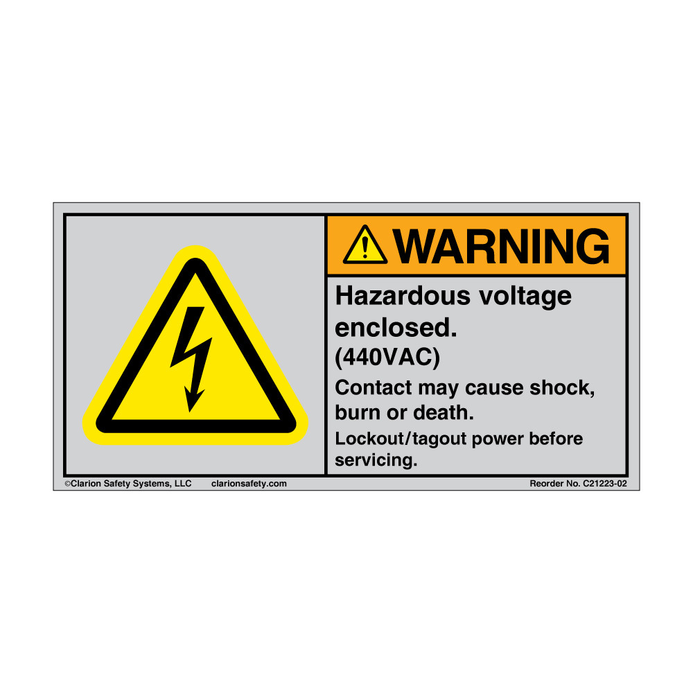 Warning/440 VAC (C21223-10) Labels