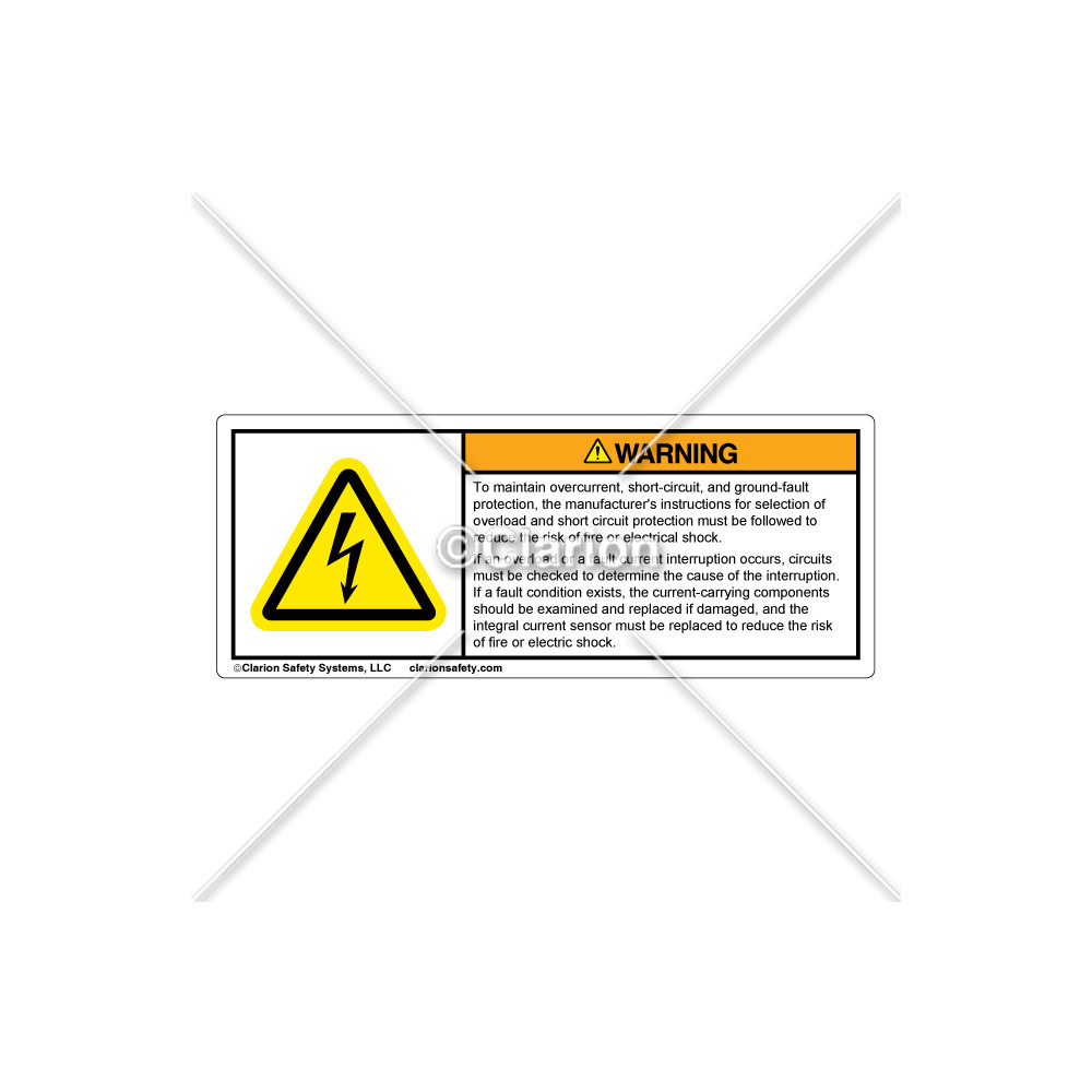 Warning/To Maintain Overcurrent (H6010-B68WHPH) label