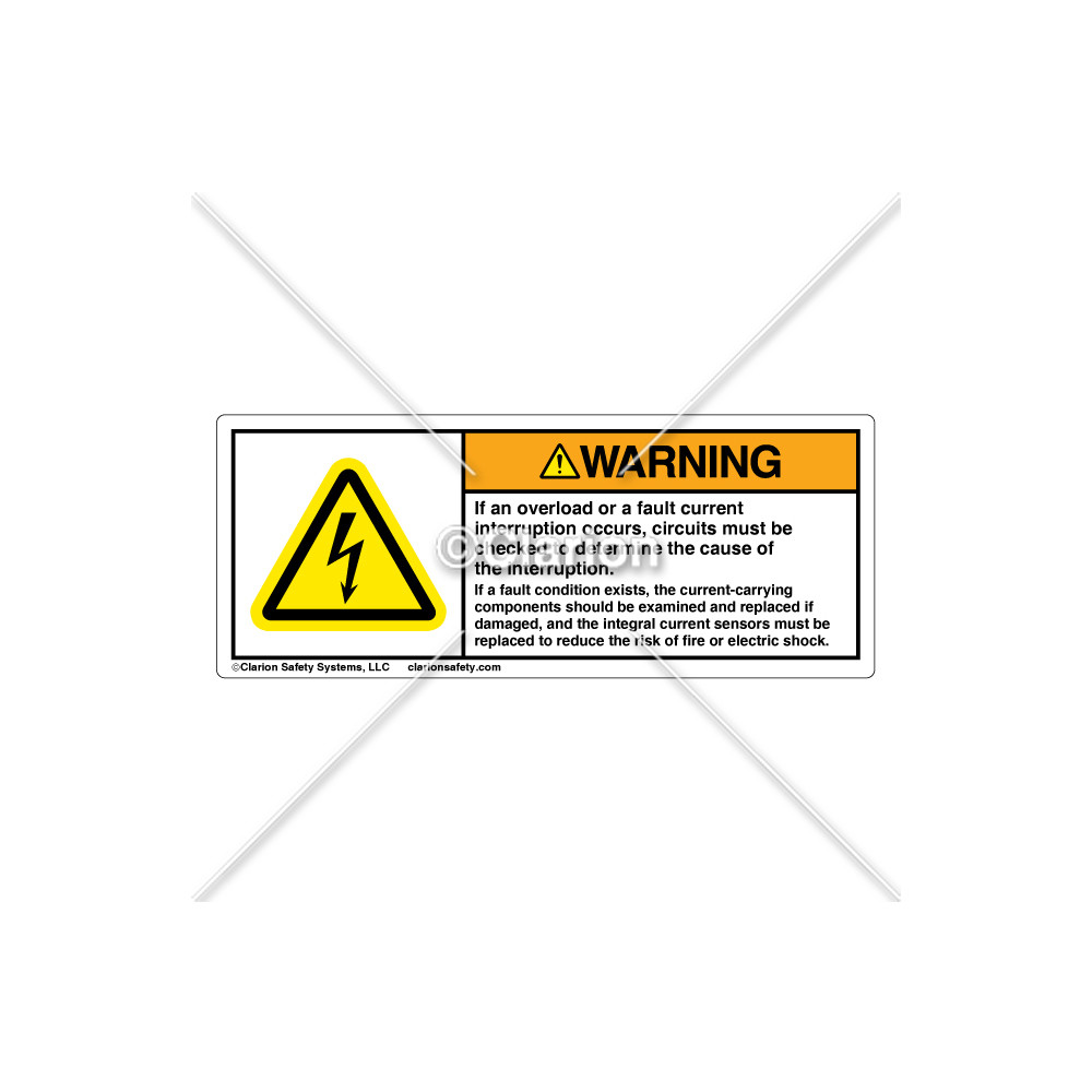 Warning/Overload or Fault Current (H6010-521WHPH) label