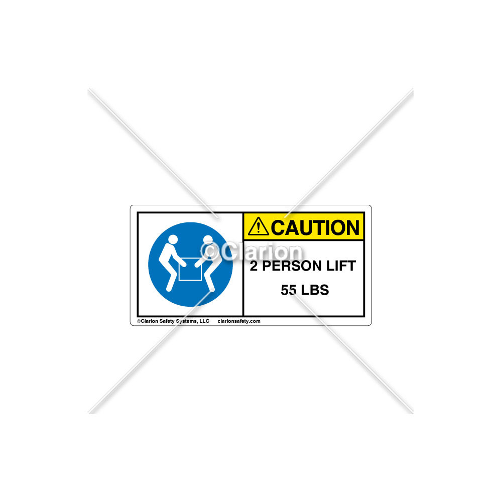 Caution/2 Person Lift (C18486-17) label