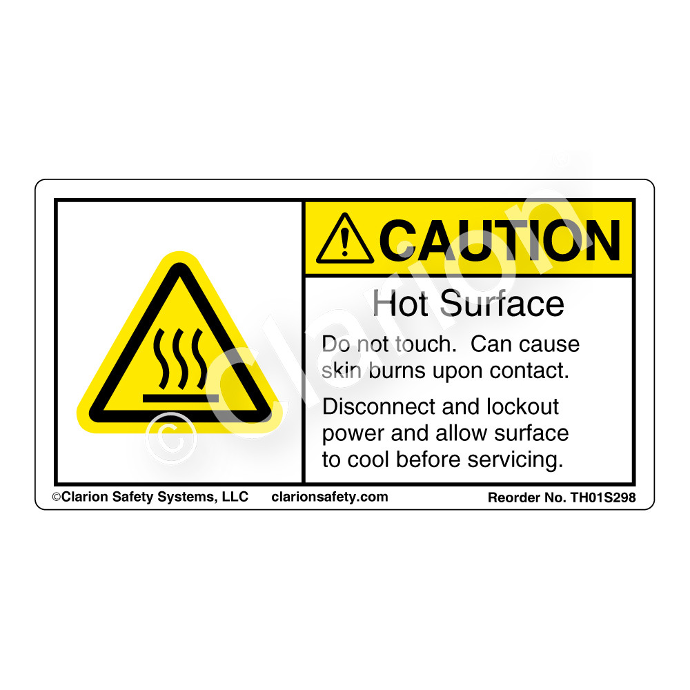 Caution/Hot Surface (TH01S298)label