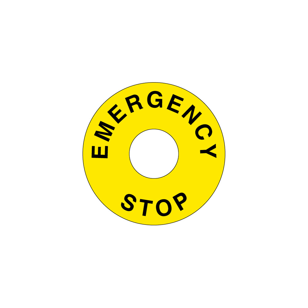 Emergency Stop Legend Plates | Clarion Safety Systems