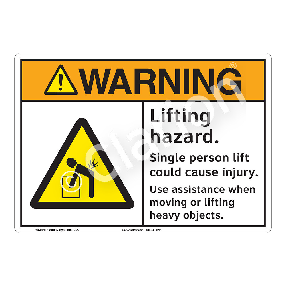 Lifting and Maximum Load Signs | Clarion safety Systems