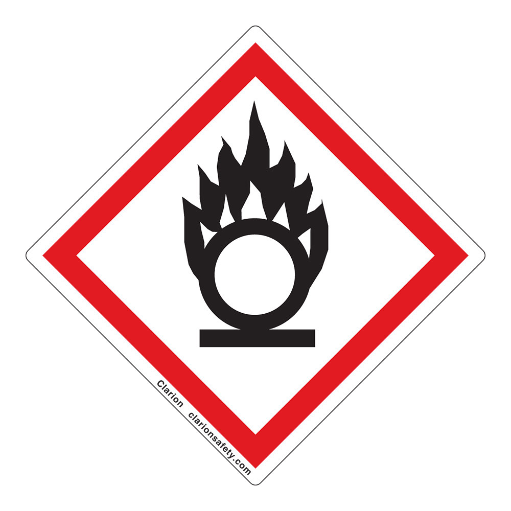 Flame Over Circle (GHS6245-) Label
