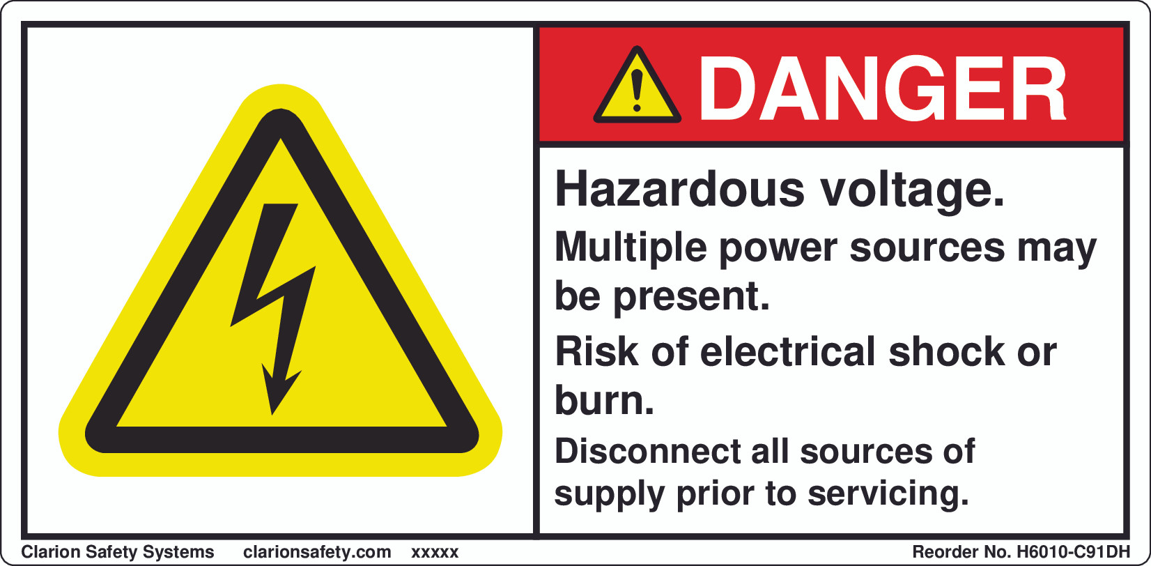Electrical Disconnect Safety Labels | Clarion Safety Systems
