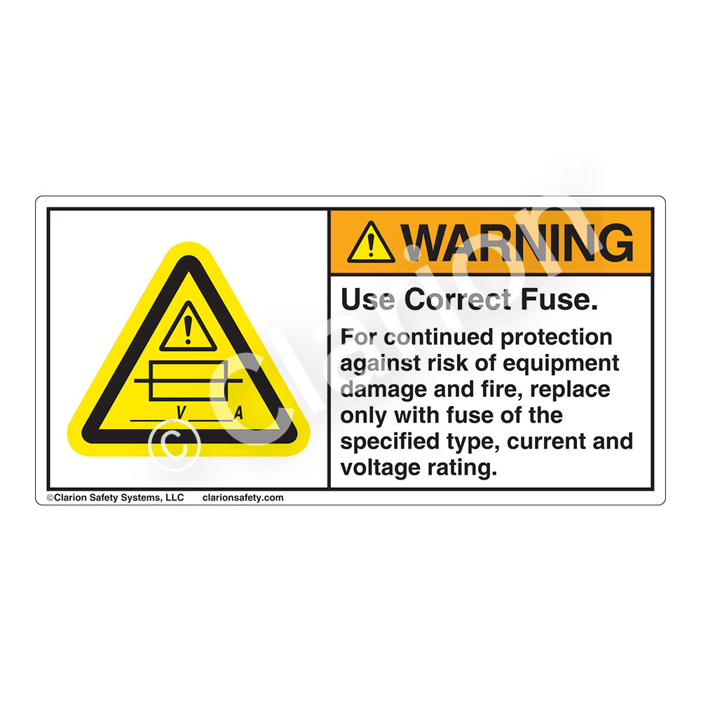 Warning/Use Correct Fuse (H6130-B81WH) Label