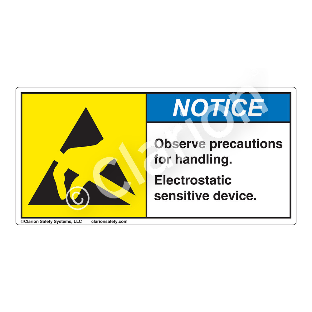 Electrostatic Discharge Safety Labels | Clarion Safety Systems