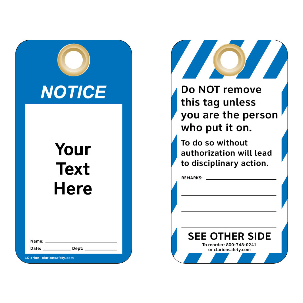 Custom Notice Tags | Clarion Safety Systems