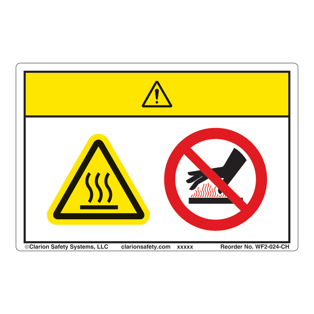 Caution/Hot Surface Label (WF2-024-CH) | Clarion Safety Systems