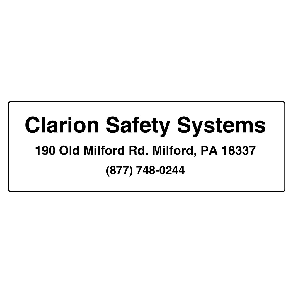 Custom Nameplates | Clarion Safety Systems