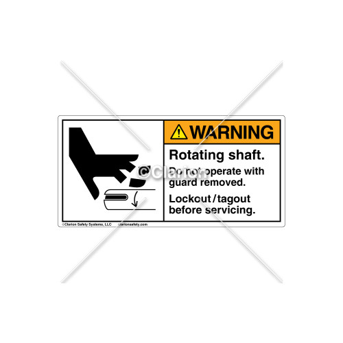 Warning/Rotating Shaft (1006-R4WHPJ Wht) label