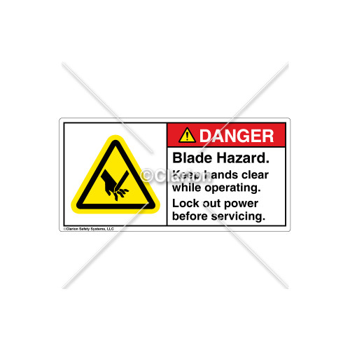 Danger/Blade Hazard (H1000-193DHPK) label