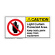 Caution/Light Curtain Protected (H6008-LC2CH) label