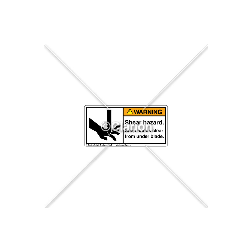 Warning/Shear Hazard (1001-CVWHPL Wht) label