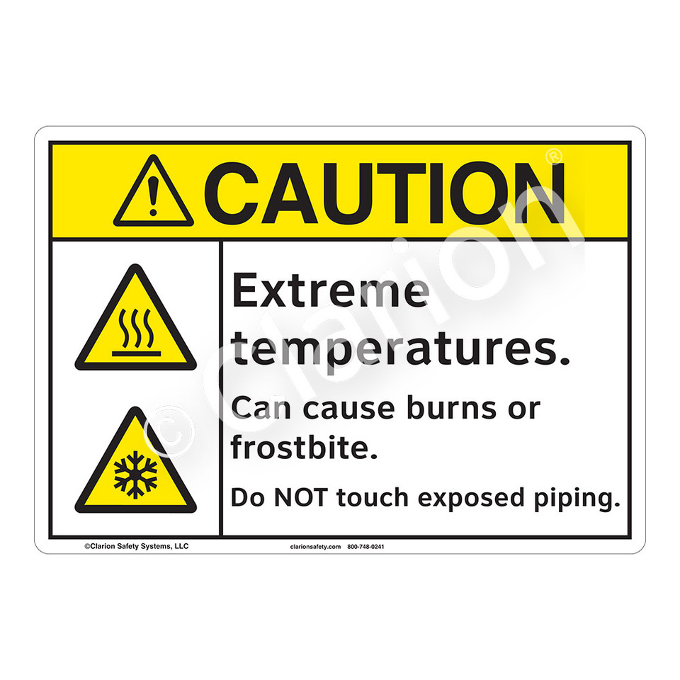 Temperature Hazard Signs | Clarion safety Systems