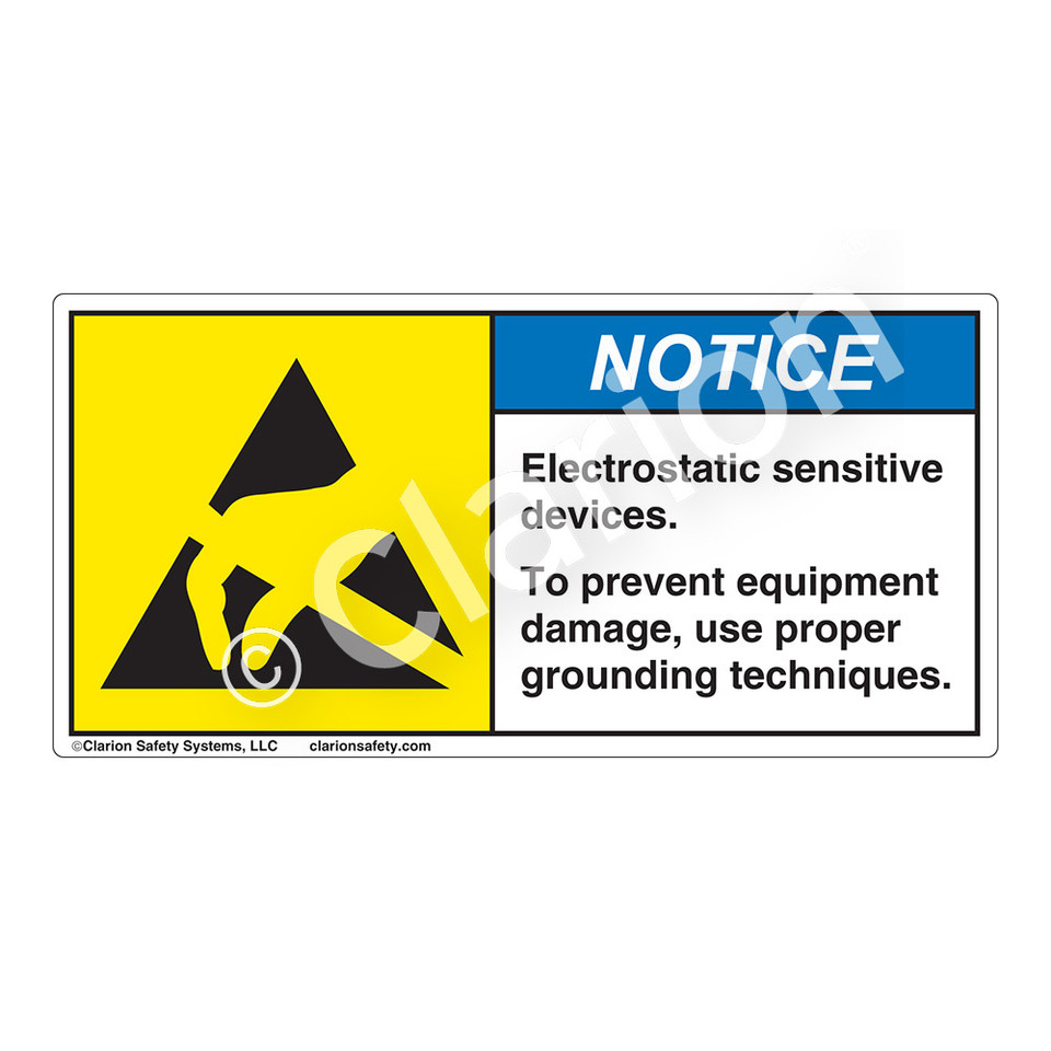 Electrostatic Discharge Safety Labels | Clarion Safety Systems