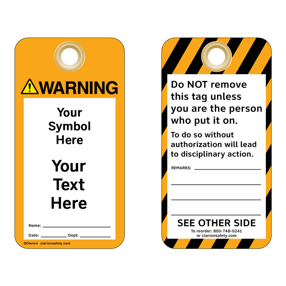 Custom Warning Label | Symbol and Text | Clarion Safety Systems