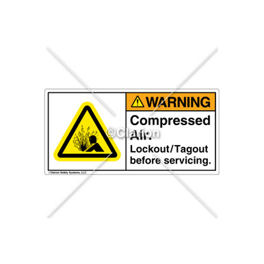 Warning/Compressed Air (H4005-524WHTL) label