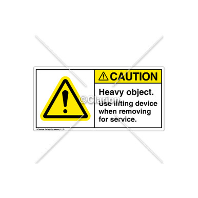 Caution/Heavy Object (H6014-RGCHTL) label