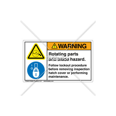 Warning/Rotating Parts (106297) label