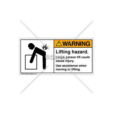 Warning/Lifting Hazard (5101-H0WHPJ Wht) label