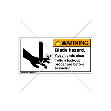 Warning/Blade Hazard (1001-17WHPJ Wht) label
